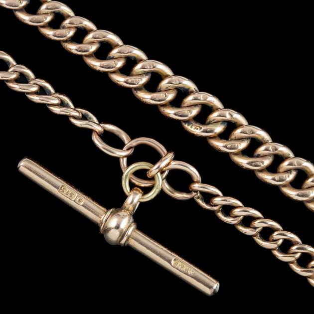 Art Deco 9ct Gold Albert Chain | – Laurelle Antique Jewellery