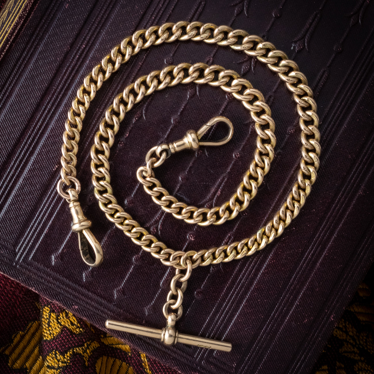 Edwardian Albert Chain 9ct Gold | – Laurelle Antique Jewellery