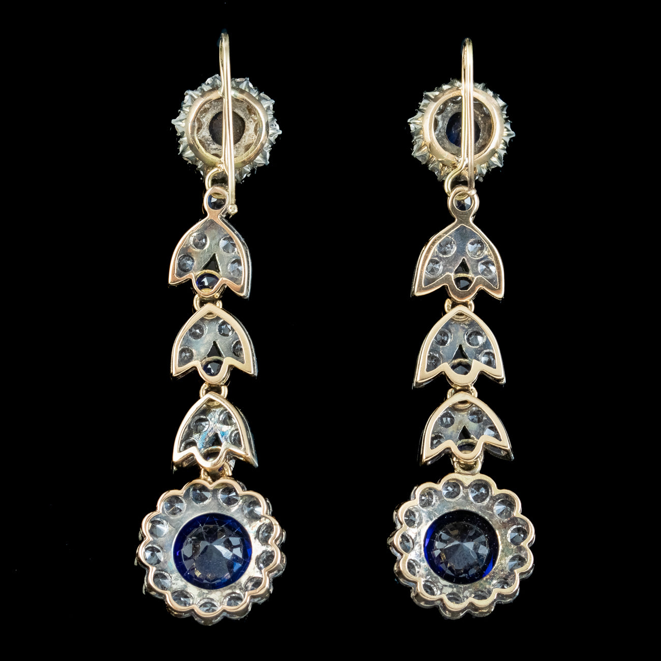 15ct Blue Paste Earrings (Antique Edwardian) – Laurelle Antique Jewellery