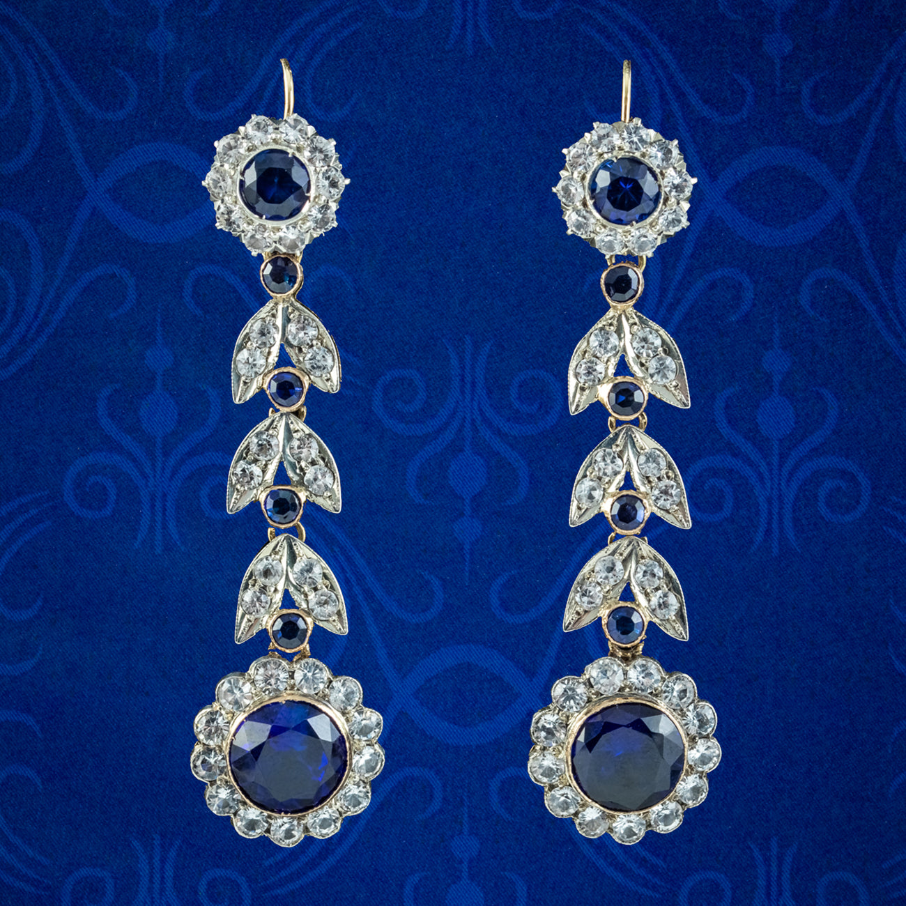 15ct Blue Paste Earrings (Antique Edwardian) – Laurelle Antique Jewellery