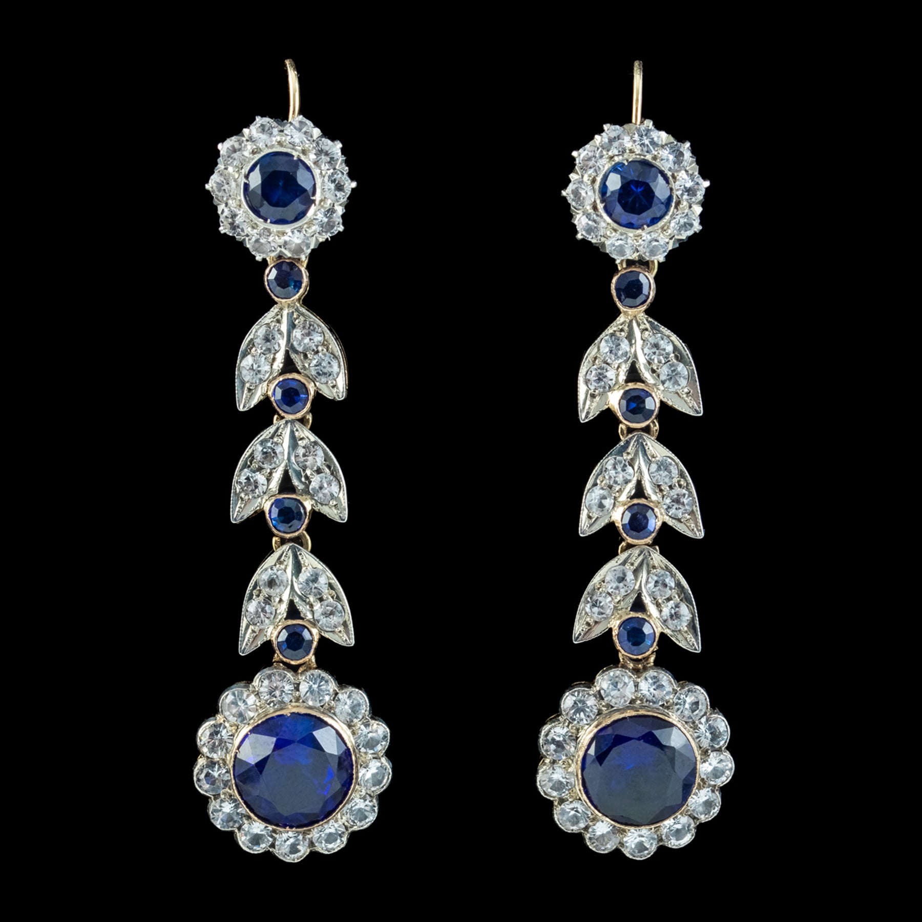 15ct Blue Paste Earrings (Antique Edwardian) – Laurelle Antique Jewellery