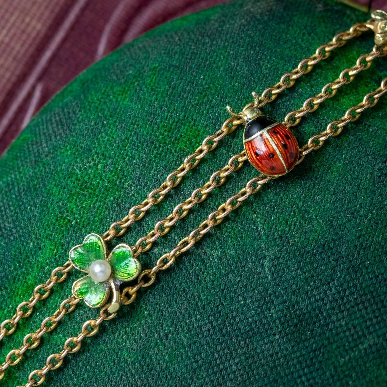 Edwardian Lady Bird Shamrock Pig Bracelet | – Laurelle Antique Jewellery