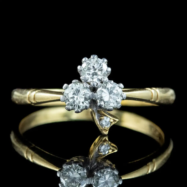 Antique Edwardian Diamond Trefoil Clover Ring 0.55ct Total – Laurelle ...