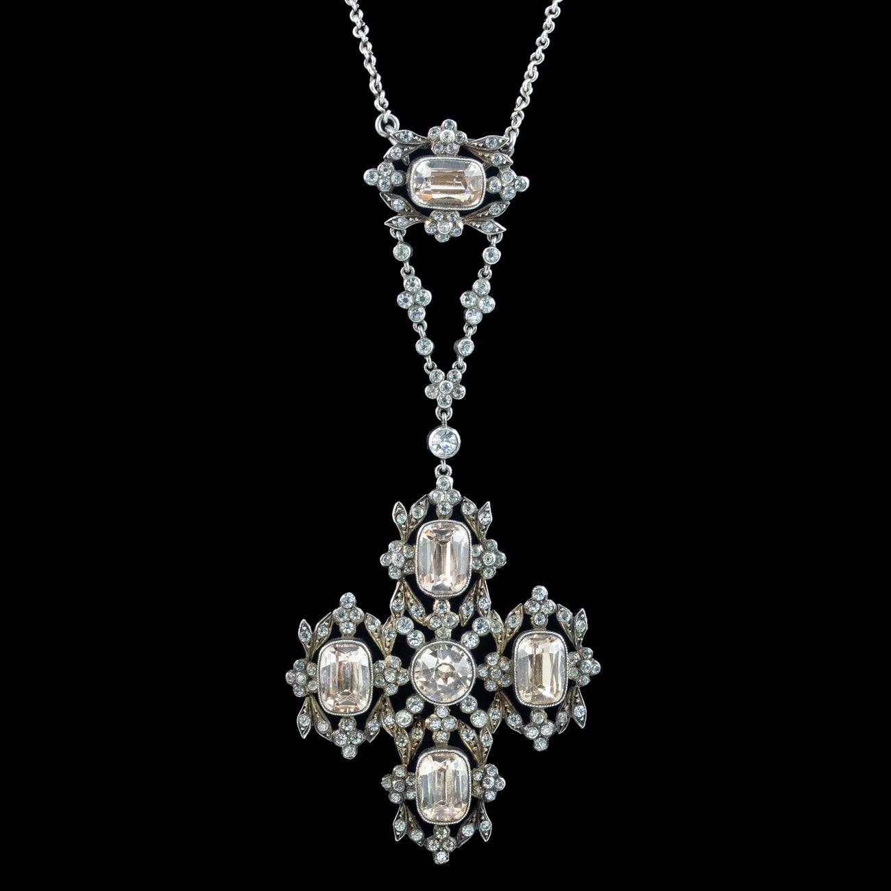 Antique Georgian Paste Lavaliere Necklace Silver – Laurelle Antique ...