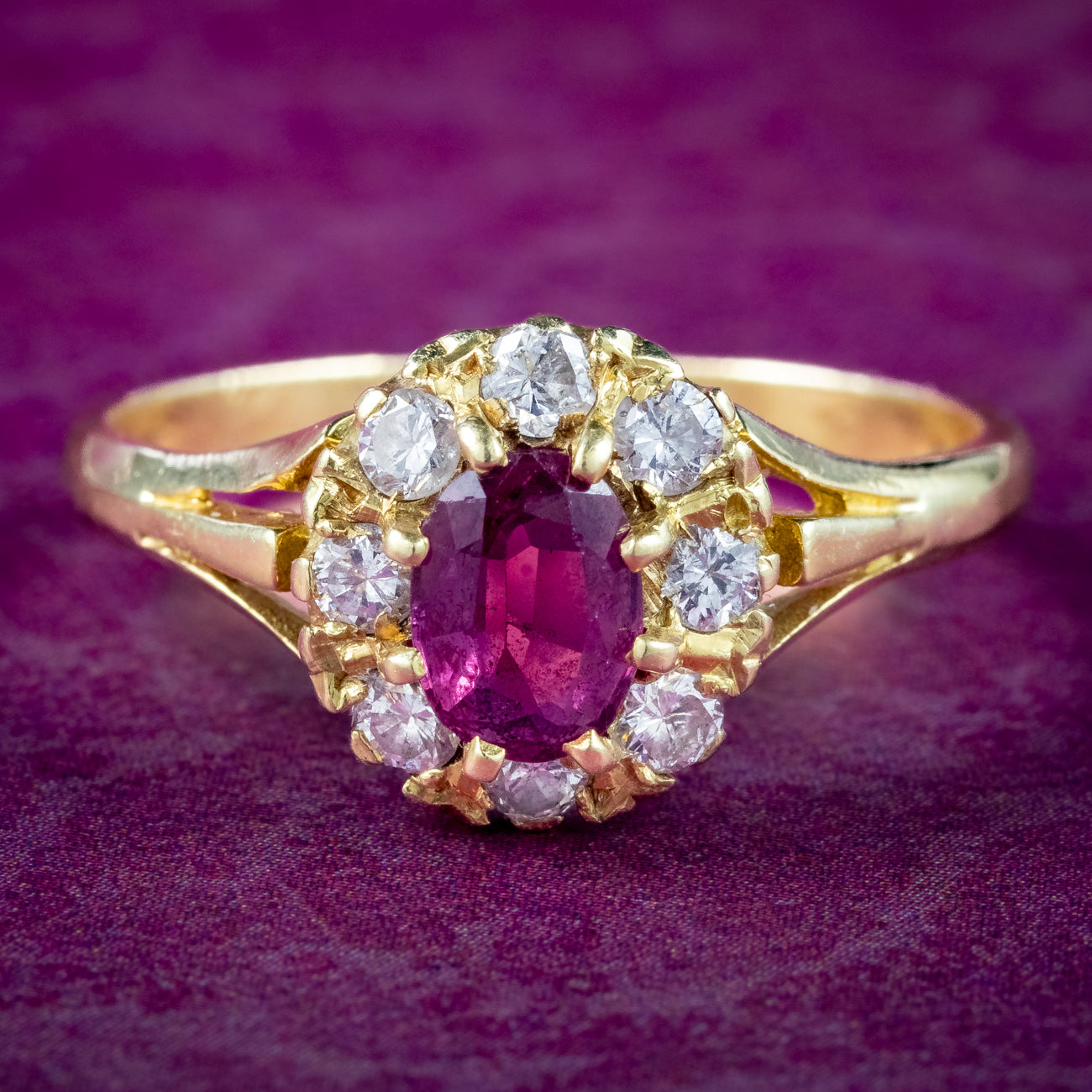 Antique Edwardian Ruby Diamond Cluster Ring 0.80ct Ruby – Laurelle ...