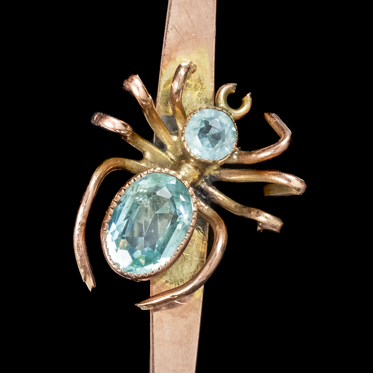 Antique Edwardian Spider Bar Brooch 9ct Gold Blue Paste – Laurelle ...