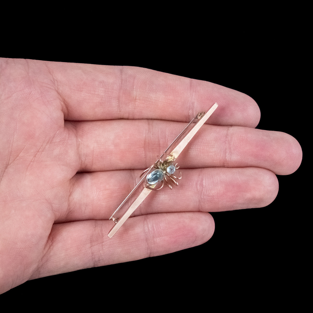 Antique Edwardian Spider Bar Brooch 9ct Gold Blue Paste – Laurelle ...