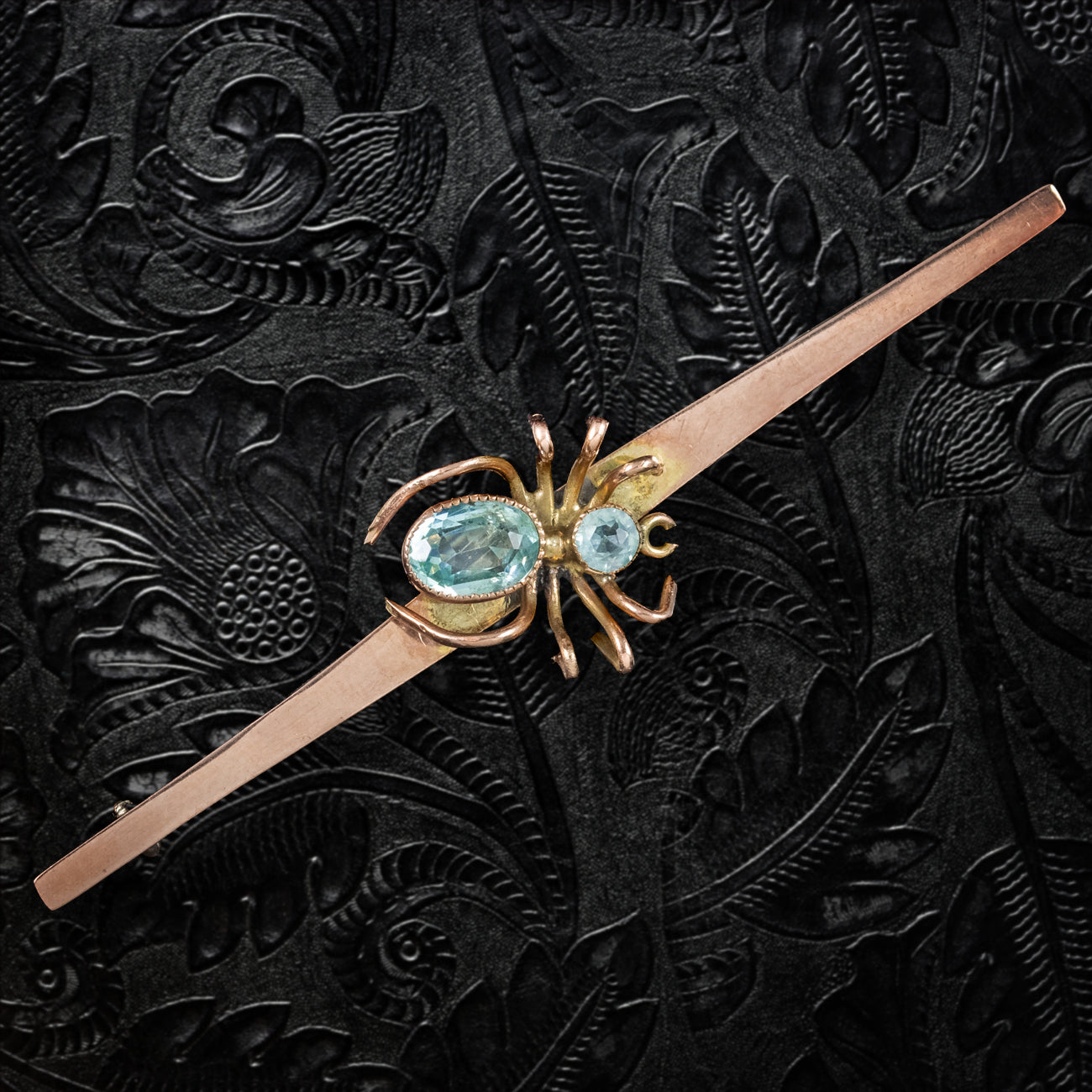 Antique Edwardian Spider Bar Brooch 9ct Gold Blue Paste – Laurelle ...