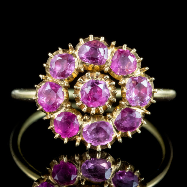 Georgian Ruby Cluster Ring | – Laurelle Antique Jewellery
