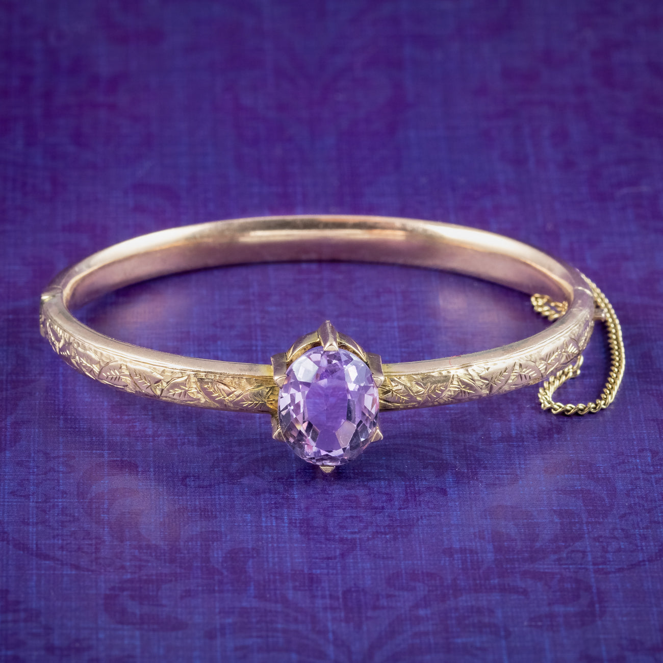Antique Victorian Amethyst Ivy Bangle 9ct Gold 6ct Stone – Laurelle ...