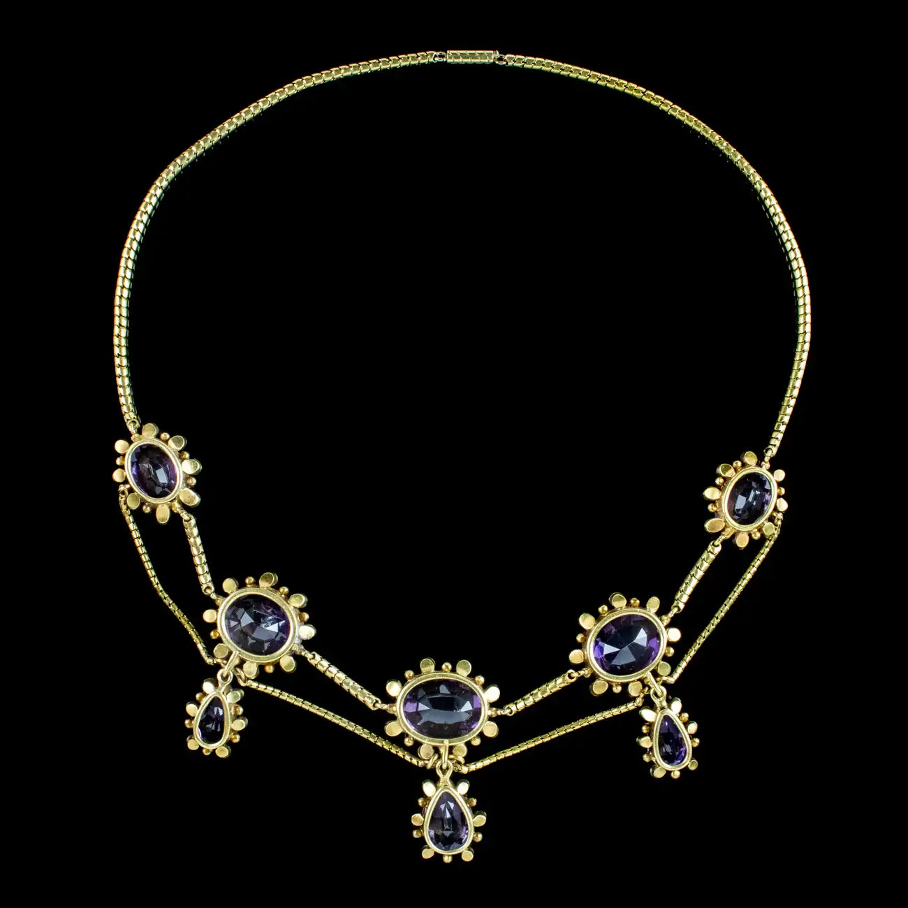 Victorian Amethyst Pearl Festoon Necklace | – Laurelle Antique Jewellery