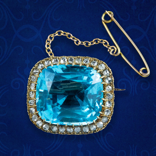 Victorian Brooch Blue Paste Diamond | Laurelle – Laurelle Antique Jewellery