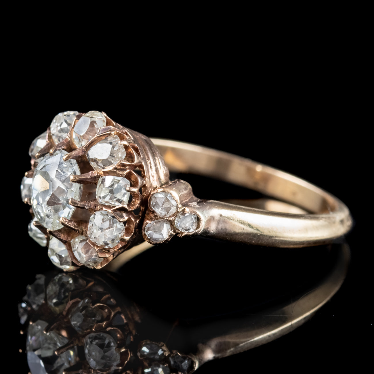 Antique Victorian Diamond Daisy Cluster Ring 1.6ct Total – Laurelle ...