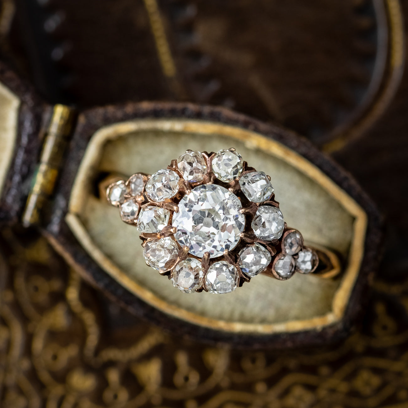 Antique Victorian Diamond Daisy Cluster Ring 1.6ct Total – Laurelle ...