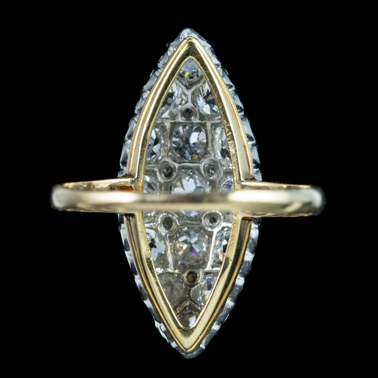 Victorian Diamond Navette Ring | – Laurelle Antique Jewellery