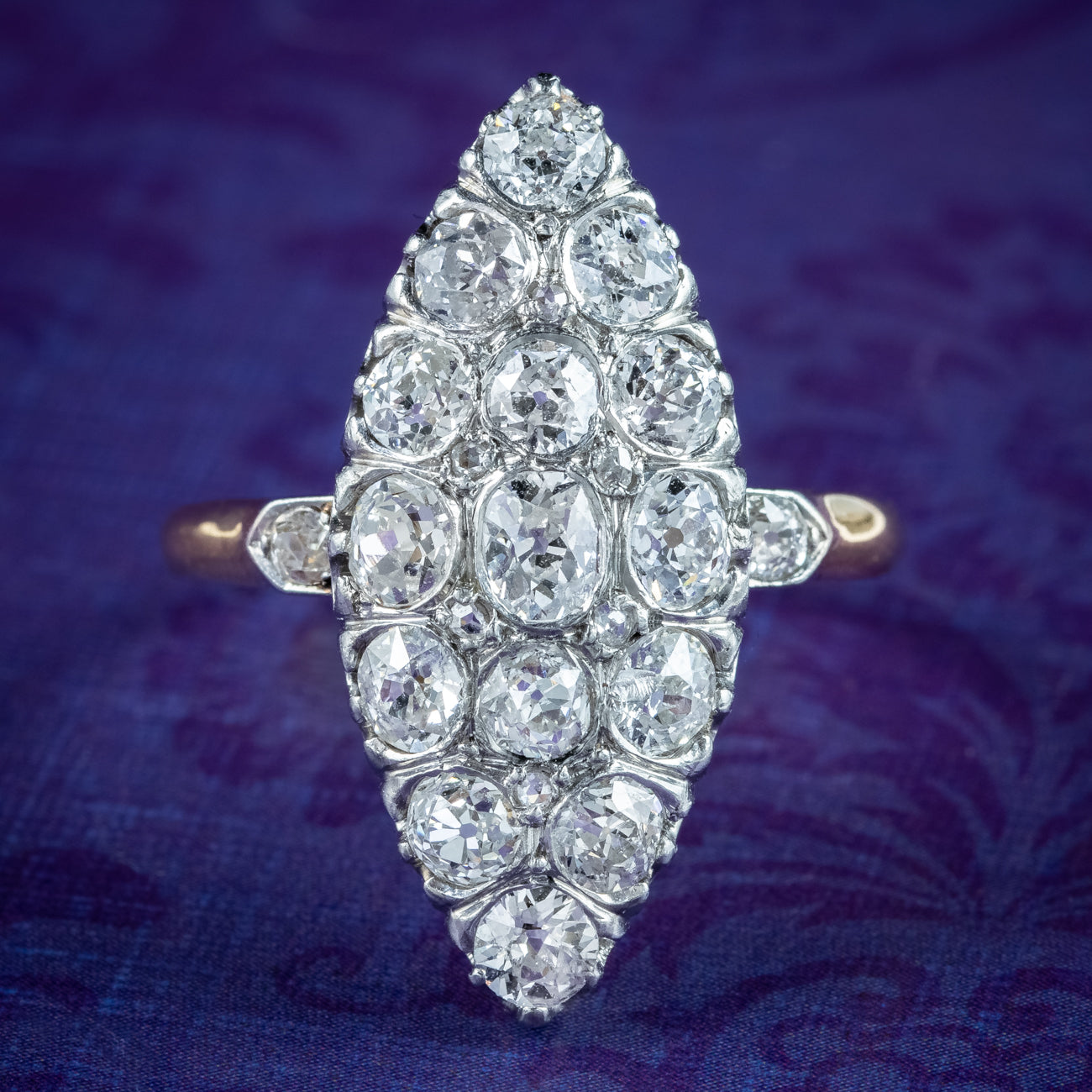 Victorian Diamond Navette Ring | – Laurelle Antique Jewellery