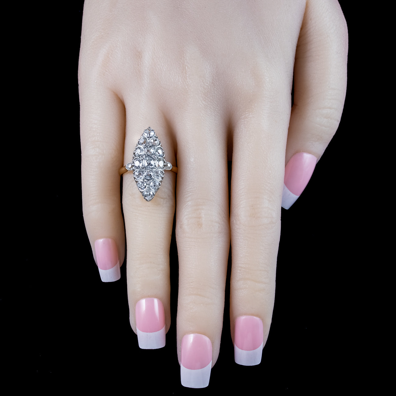 Victorian Diamond Navette Ring | – Laurelle Antique Jewellery