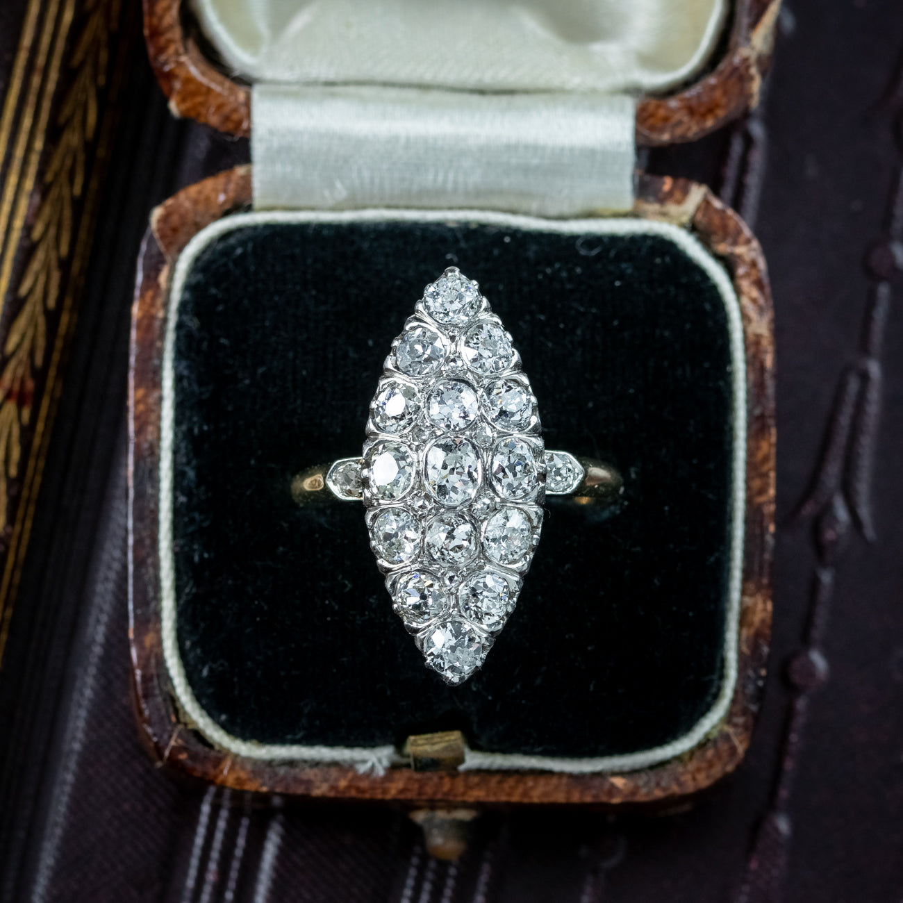 Victorian Diamond Navette Ring | – Laurelle Antique Jewellery