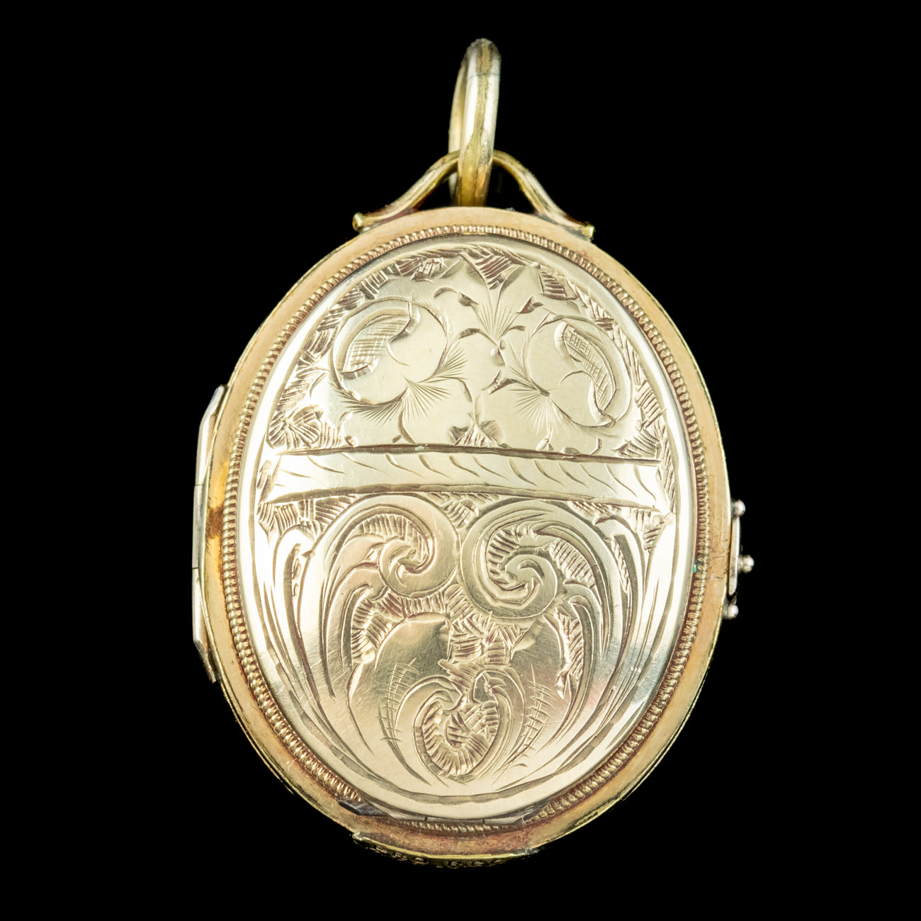 Antique Victorian Floral Family Locket 9ct Gold Back And Front ...