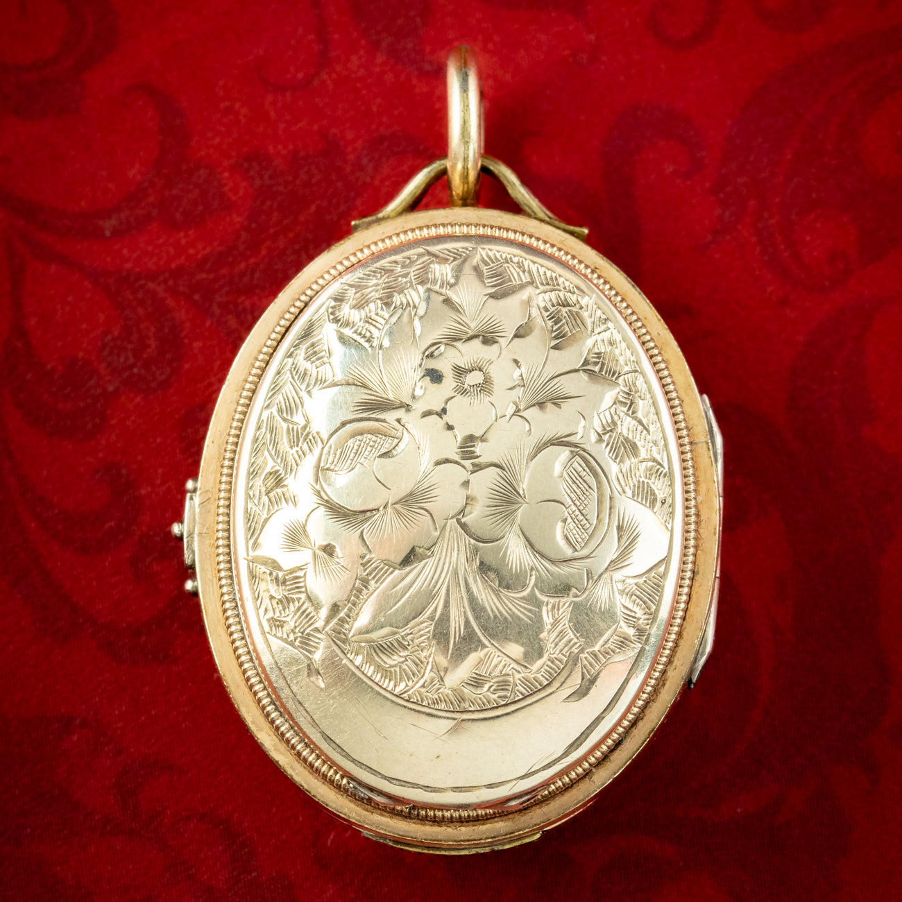 Antique Victorian Floral Family Locket 9ct Gold Back And Front ...