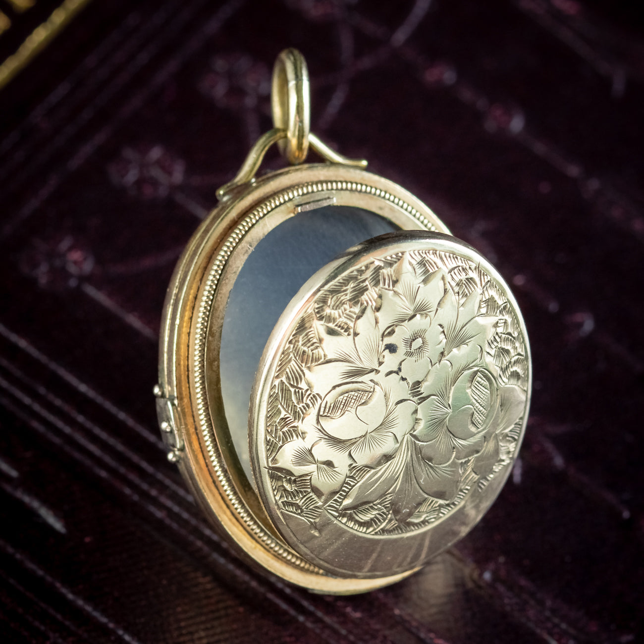 Antique Victorian Floral Family Locket 9ct Gold Back And Front ...