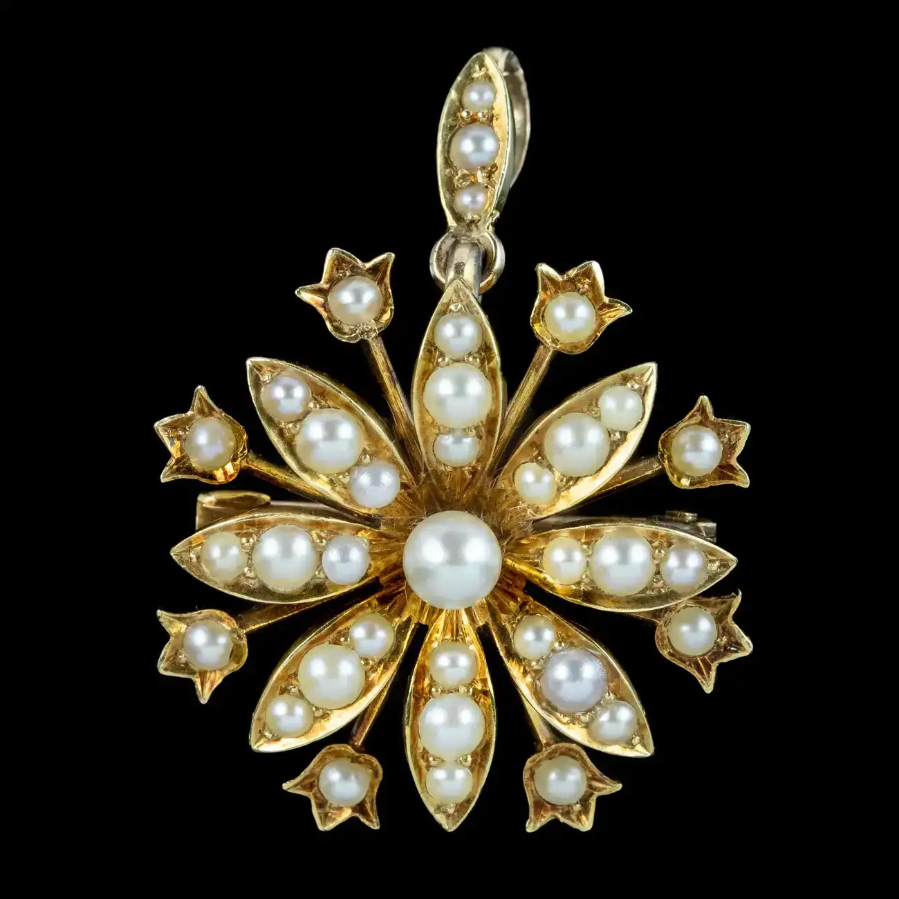 Victorian Pearl Flower Pendant Necklace | – Laurelle Antique Jewellery