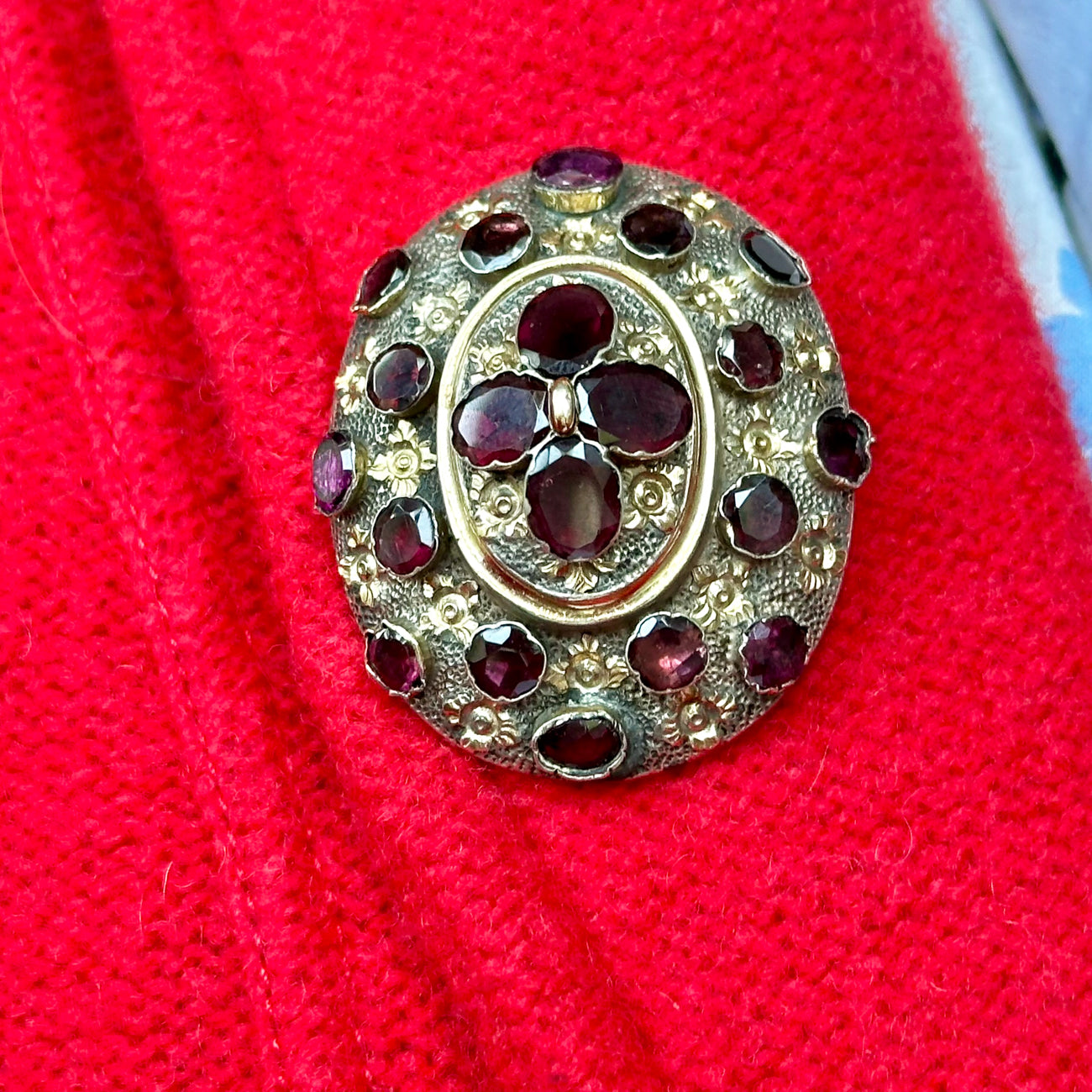 Victorian French Garnet Brooch | – Laurelle Antique Jewellery