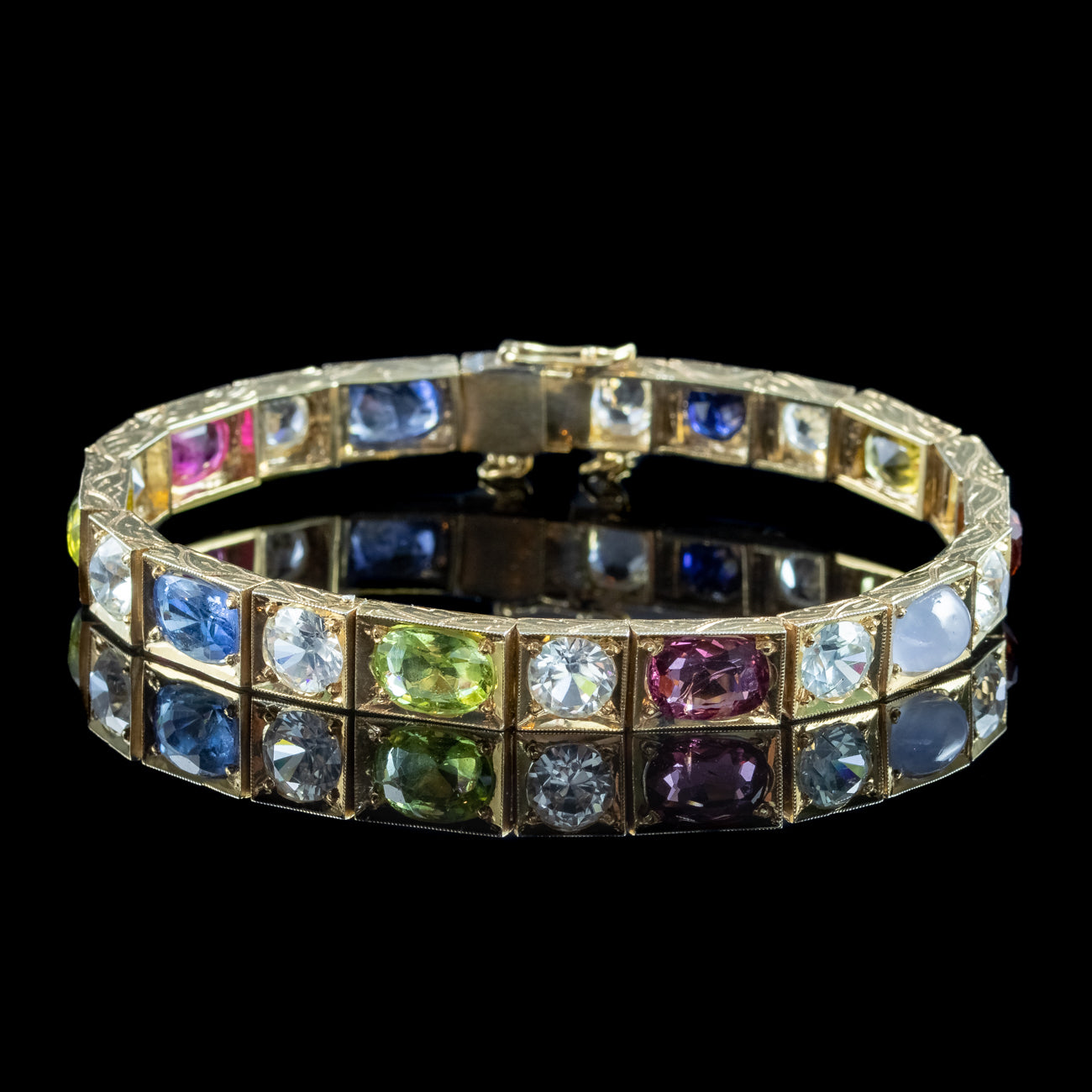 Victorian Gemstone Harlequin Bracelet | – Laurelle Antique Jewellery