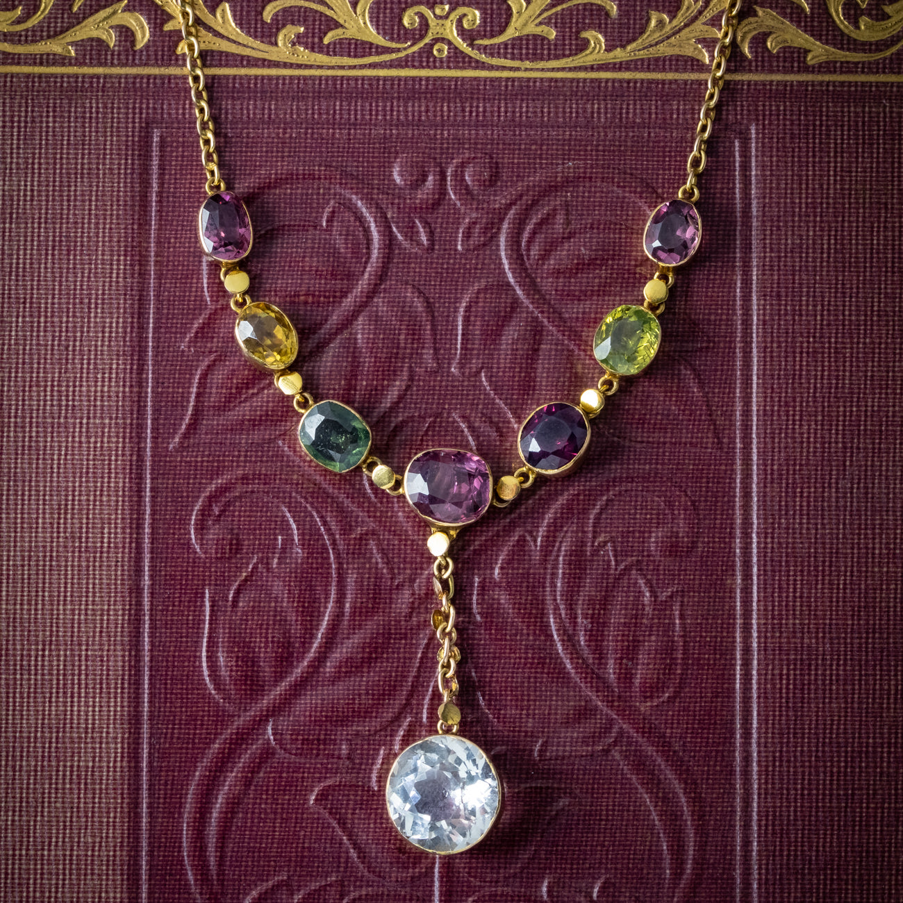 Victorian Harlequin Gemstone Necklace | – Laurelle Antique Jewellery