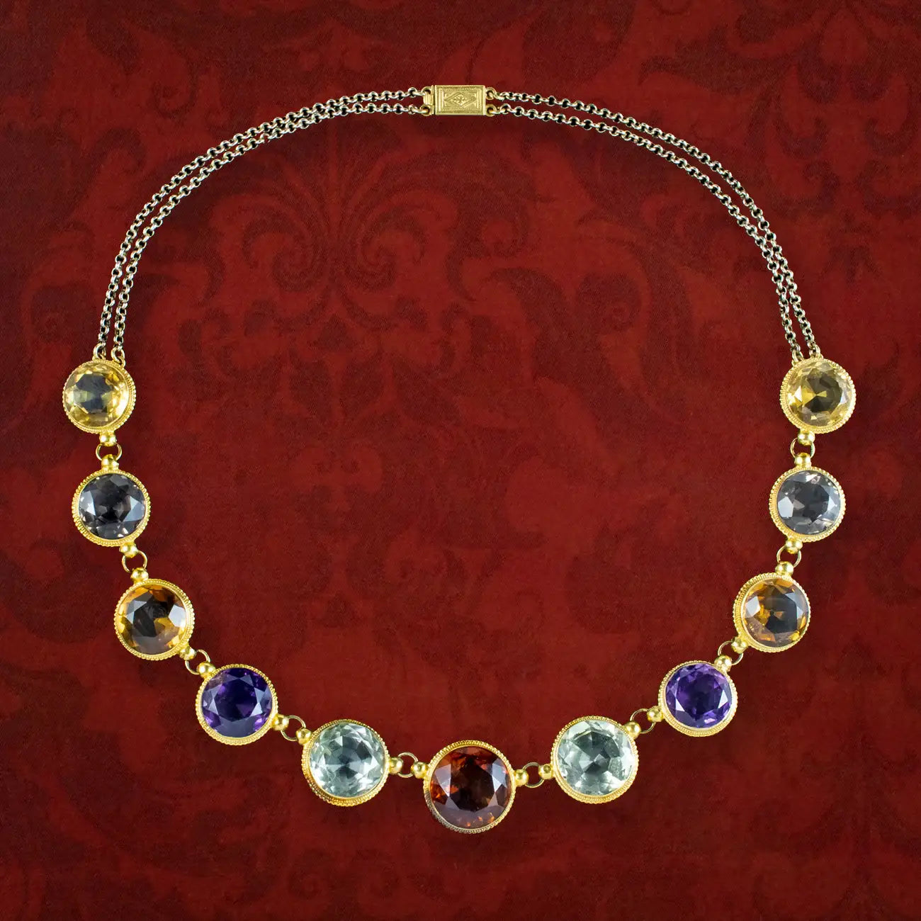 Victorian Harlequin Gemstone Necklace | – Laurelle Antique Jewellery