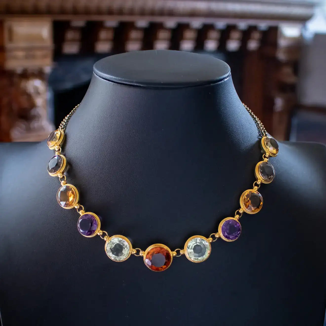 Victorian Harlequin Gemstone Necklace | – Laurelle Antique Jewellery
