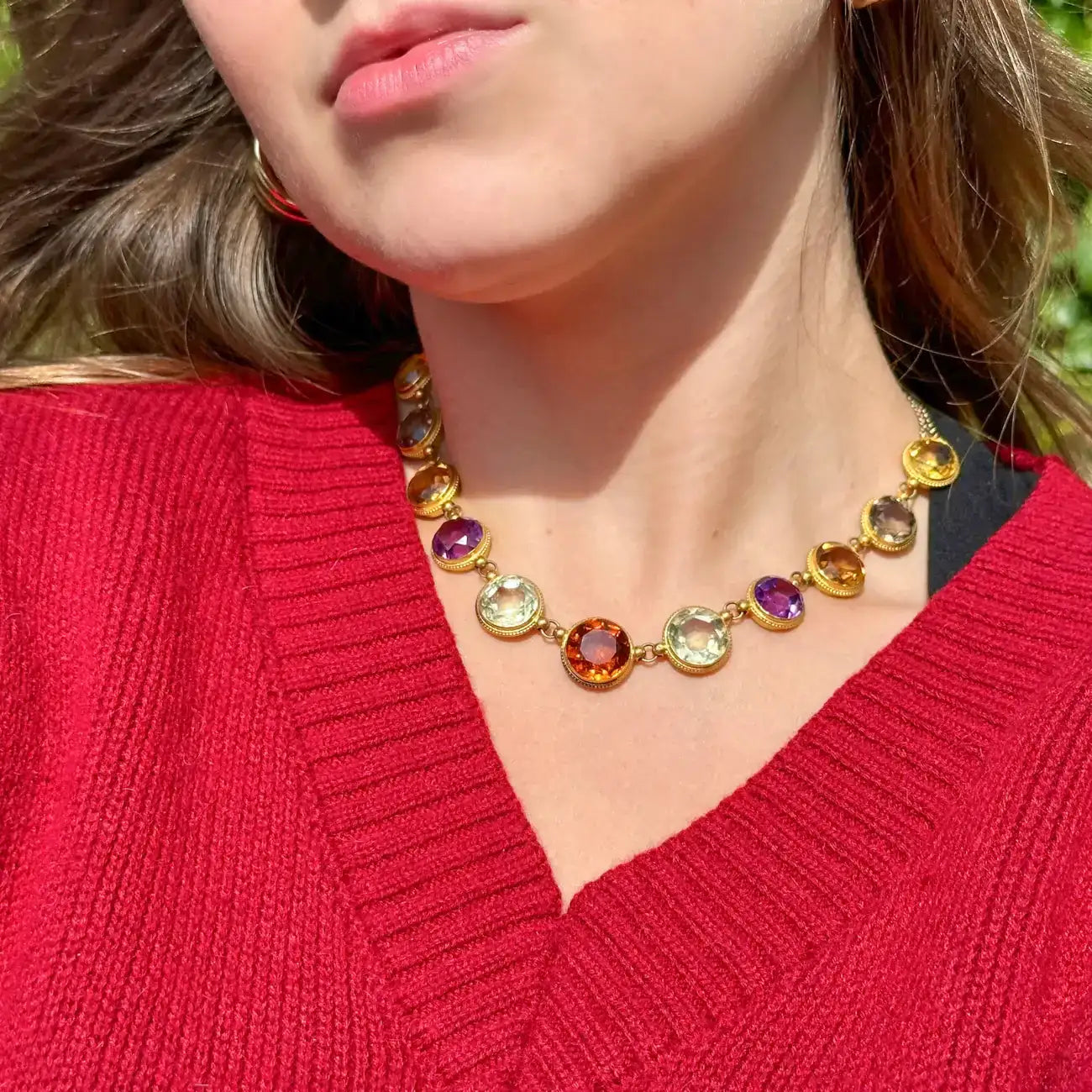 Victorian Harlequin Gemstone Necklace | – Laurelle Antique Jewellery