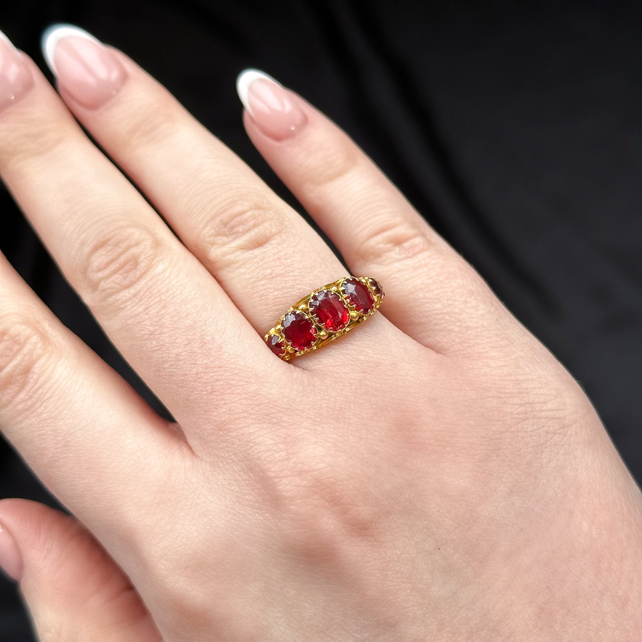 Antique Victorian Red Quartz Ring Dated 1894 – Laurelle Antique Jewellery