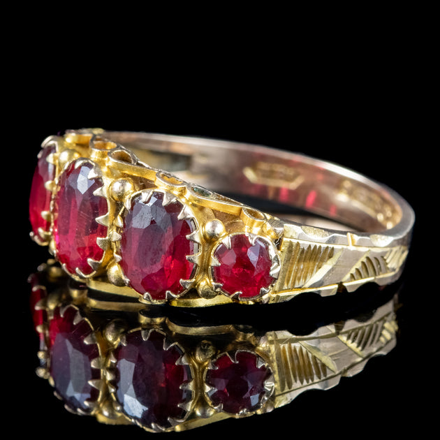 Antique Victorian Red Quartz Ring Dated 1894 – Laurelle Antique Jewellery