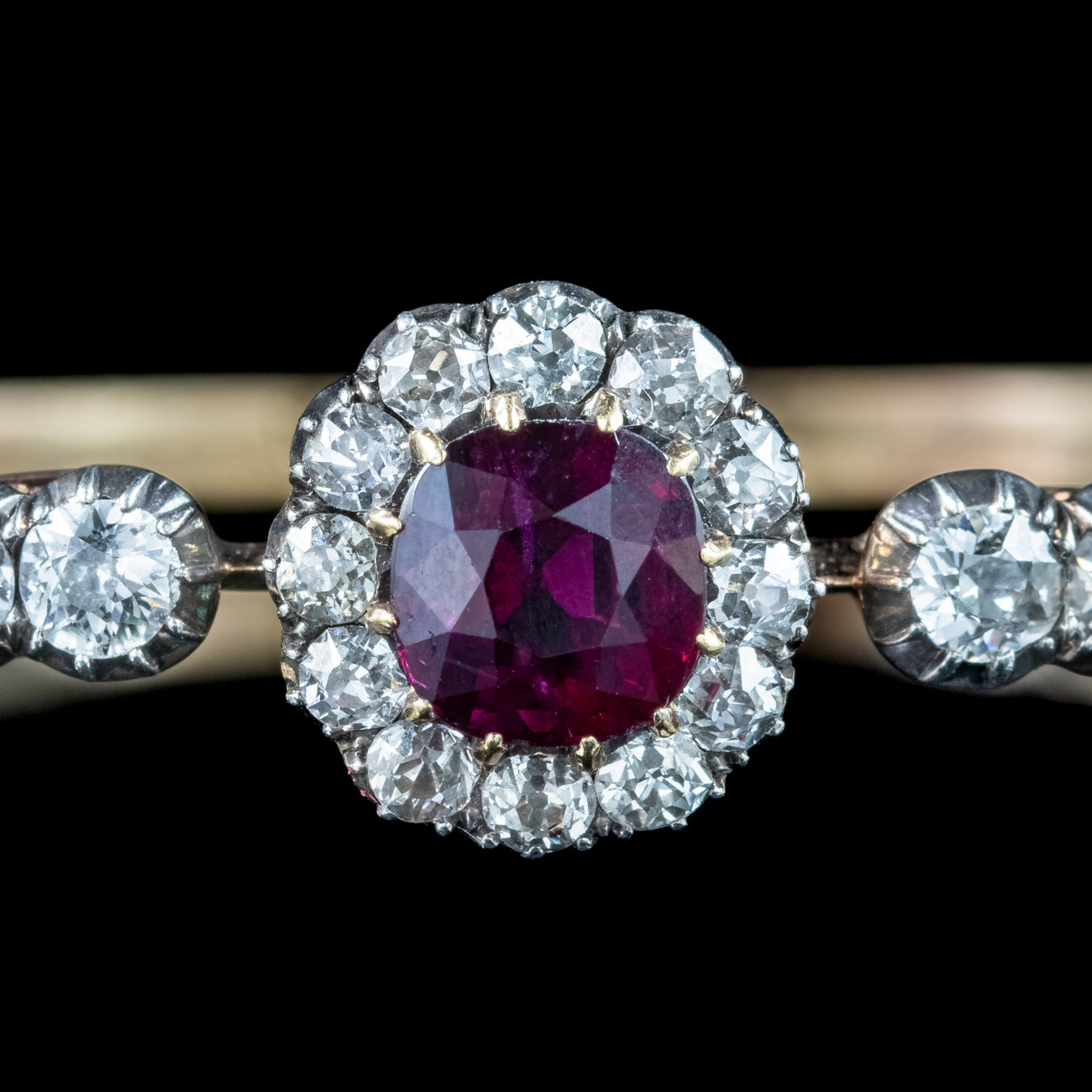 Victorian Ruby Diamond Bangle | – Laurelle Antique Jewellery