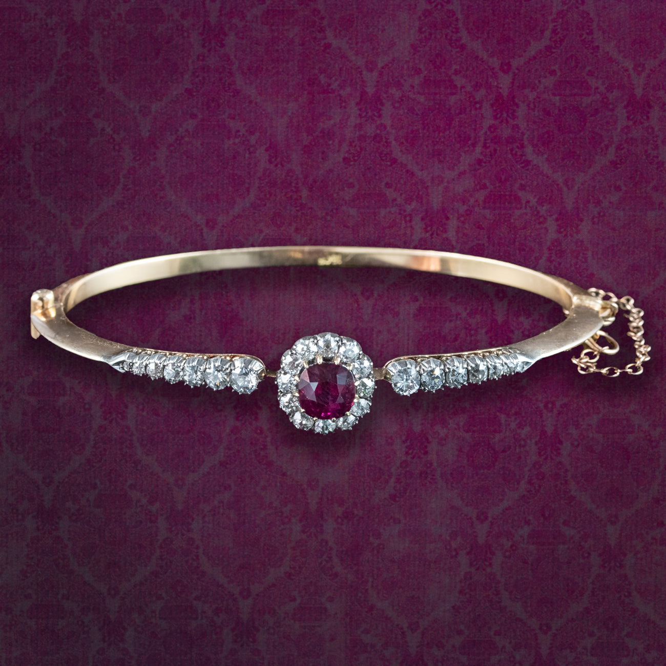 Victorian Ruby Diamond Bangle | – Laurelle Antique Jewellery