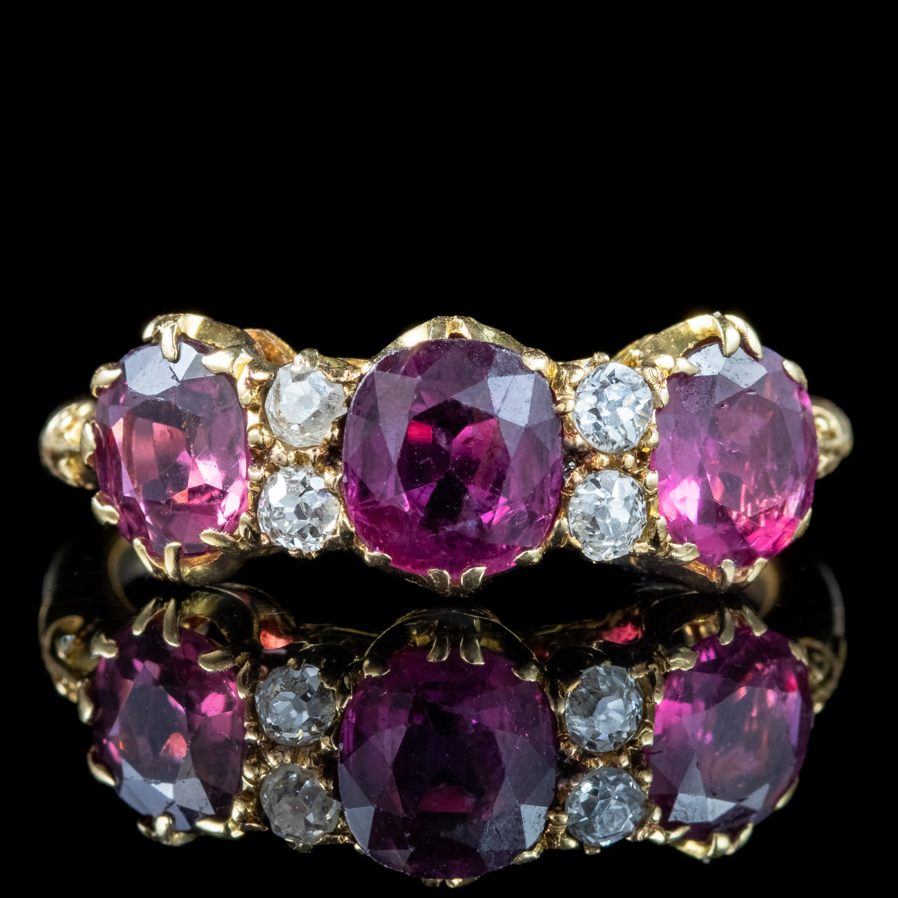 Antique Victorian Ruby Diamond Ring 2.2ct Of Ruby With Cert – Laurelle ...
