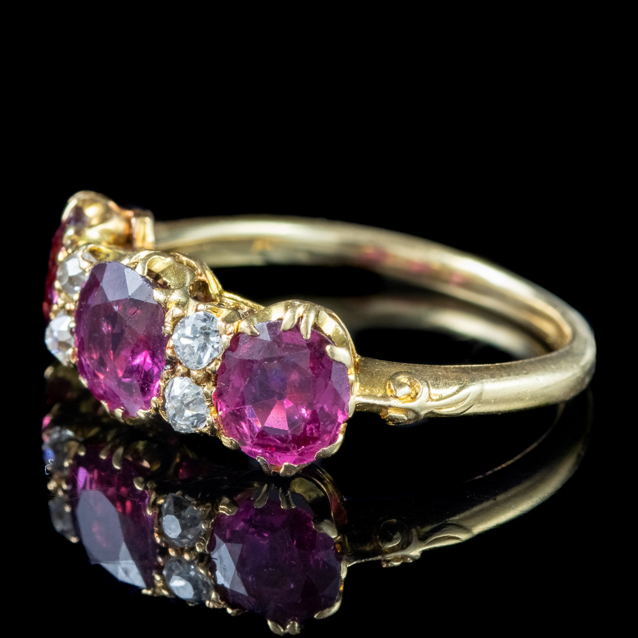 Antique Victorian Ruby Diamond Ring 2.2ct Of Ruby With Cert – Laurelle ...