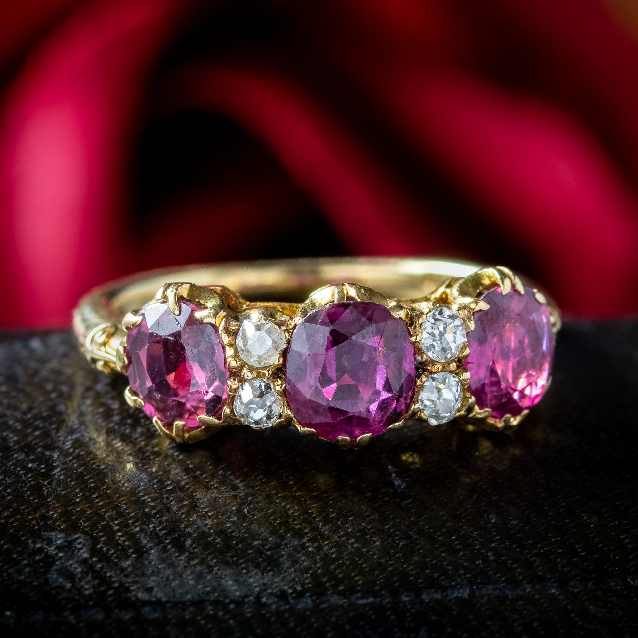Antique Victorian Ruby Diamond Ring 2.2ct Of Ruby With Cert – Laurelle ...