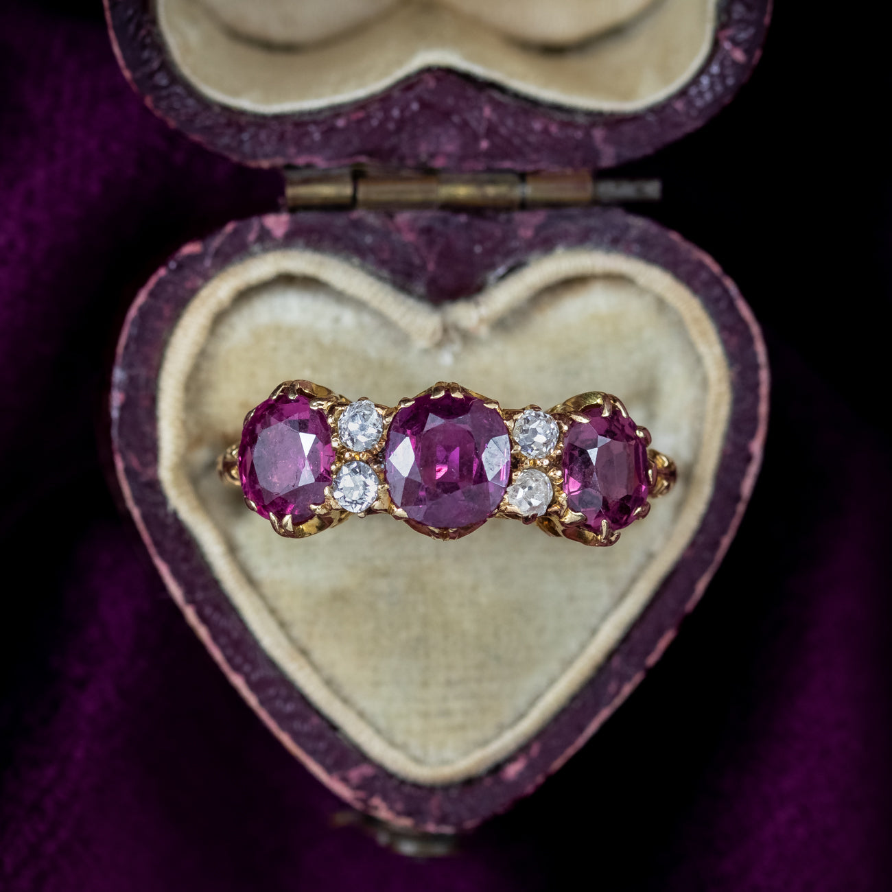 Antique Victorian Ruby Diamond Ring 2.2ct Of Ruby With Cert – Laurelle ...