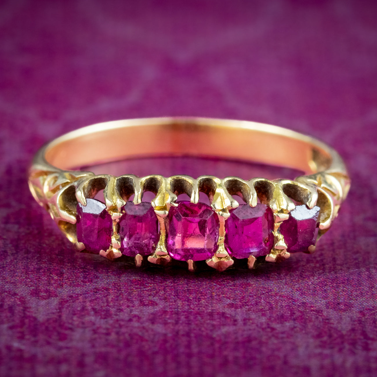 Victorian Ruby Five Stone Ring | – Laurelle Antique Jewellery