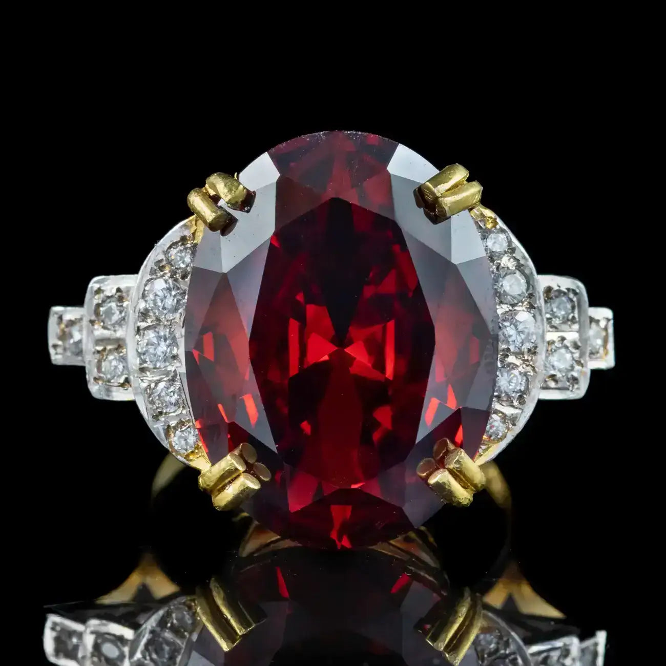 Art Deco Style Synthetic Garnet Cz Cocktail Ring | Shop Now – Laurelle ...