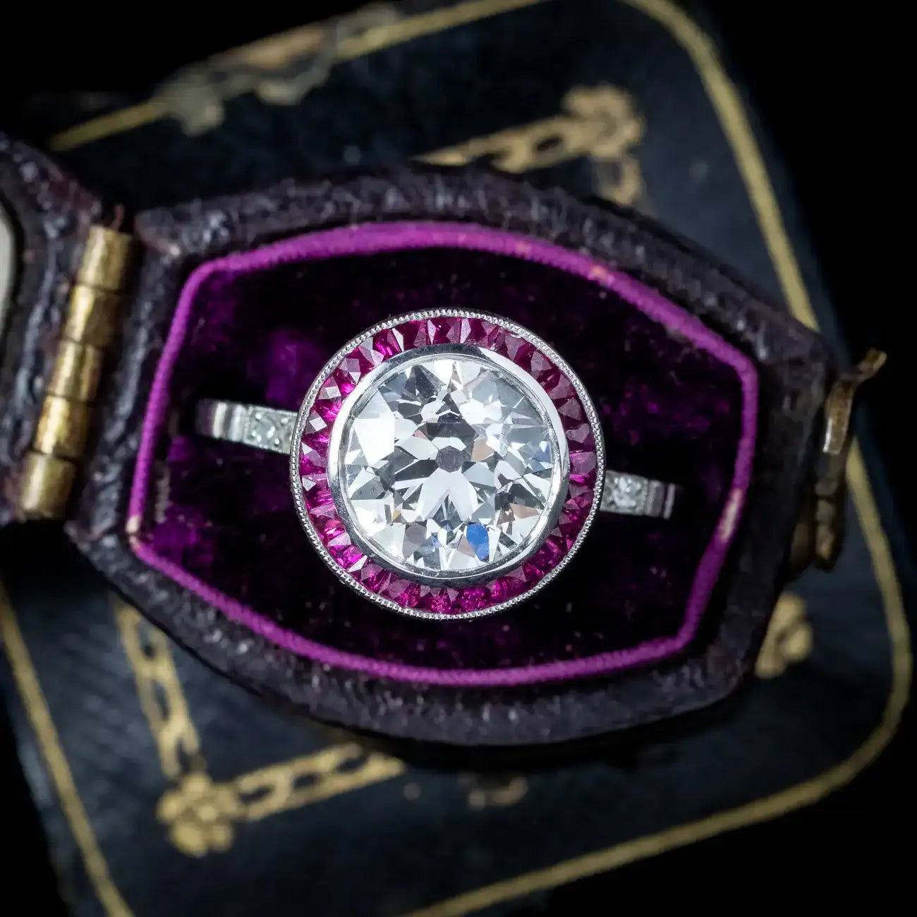 Lab Grown Diamond Ruby Target Ring | – Laurelle Antique Jewellery