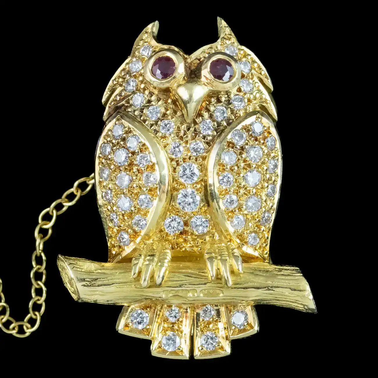 Diamond Ruby owl Brooch | – Laurelle Antique Jewellery