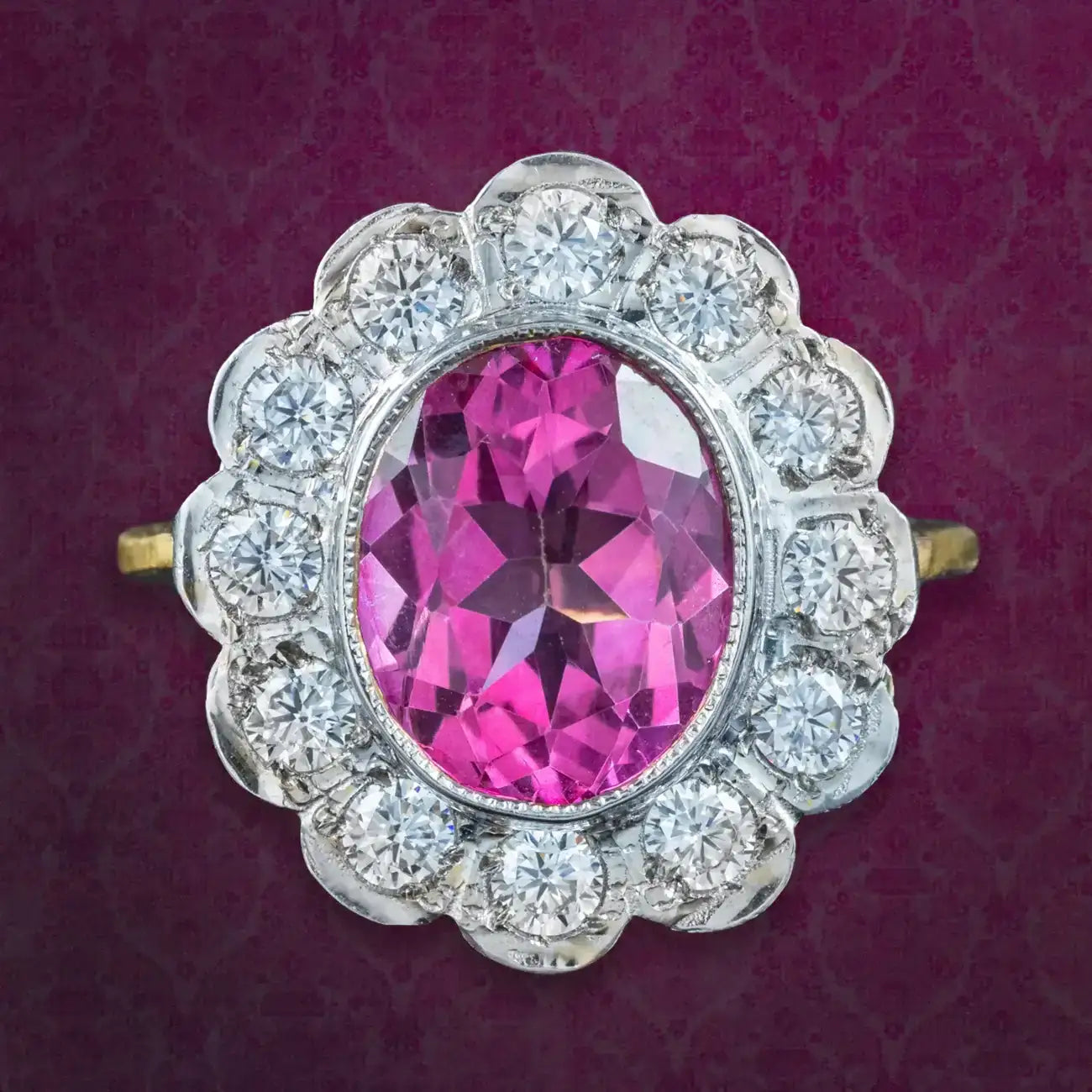 Pink Topaz Flower Ring – Laurelle Antique Jewellery