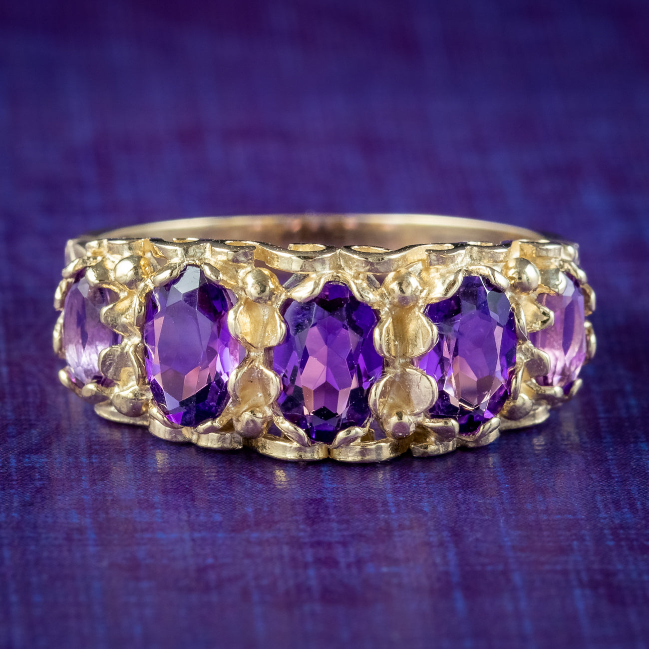 Victorian Style Amethyst Ring 2.5Ct | Amethyst Engagement Ring ...