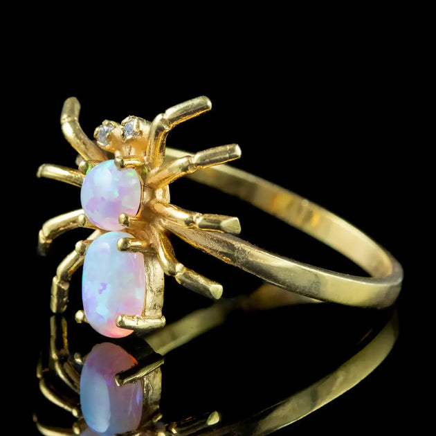Victorian Style Spider Ring Opal CZ – Laurelle Antique Jewellery