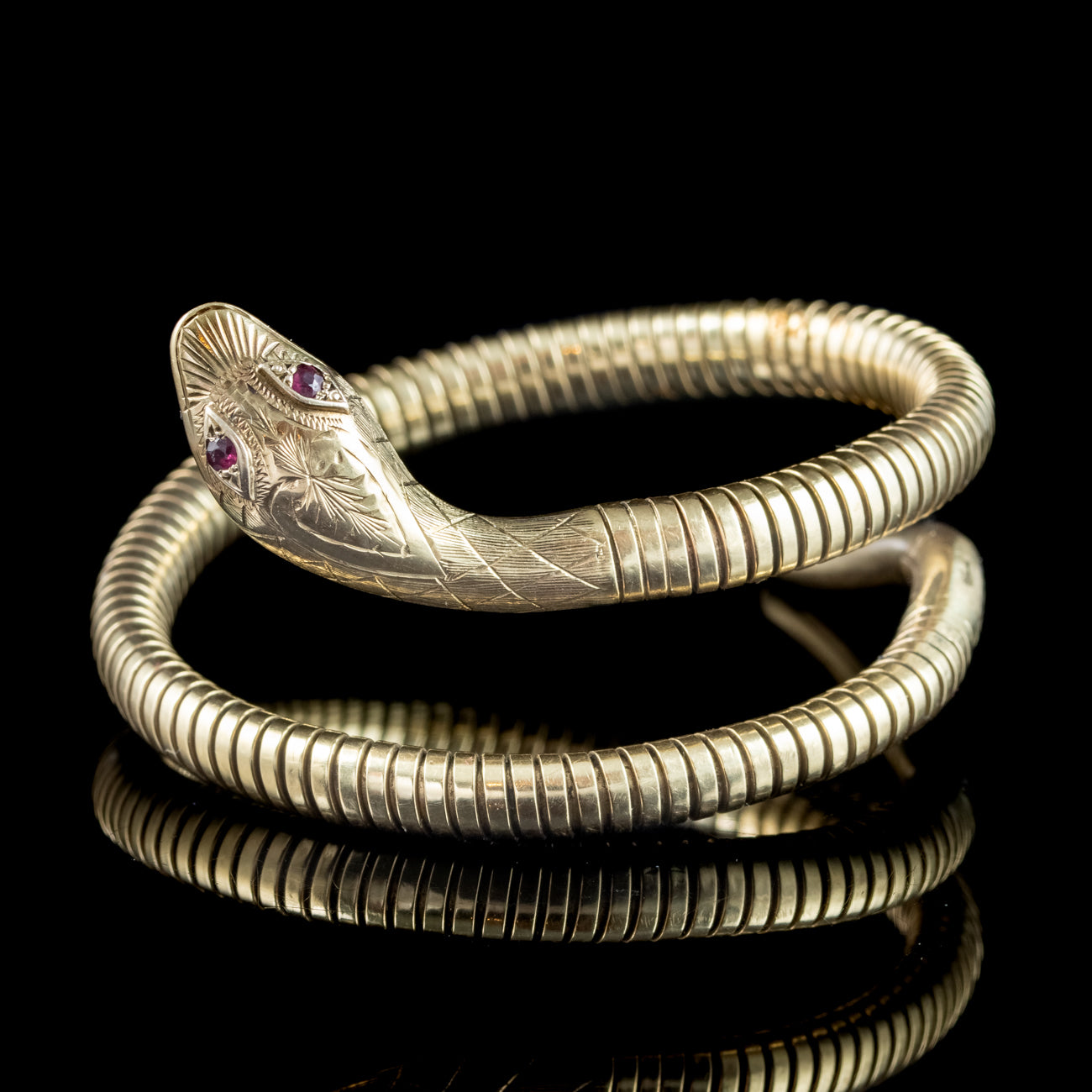 Vintage 9ct Gold Snake Bangle | – Laurelle Antique Jewellery