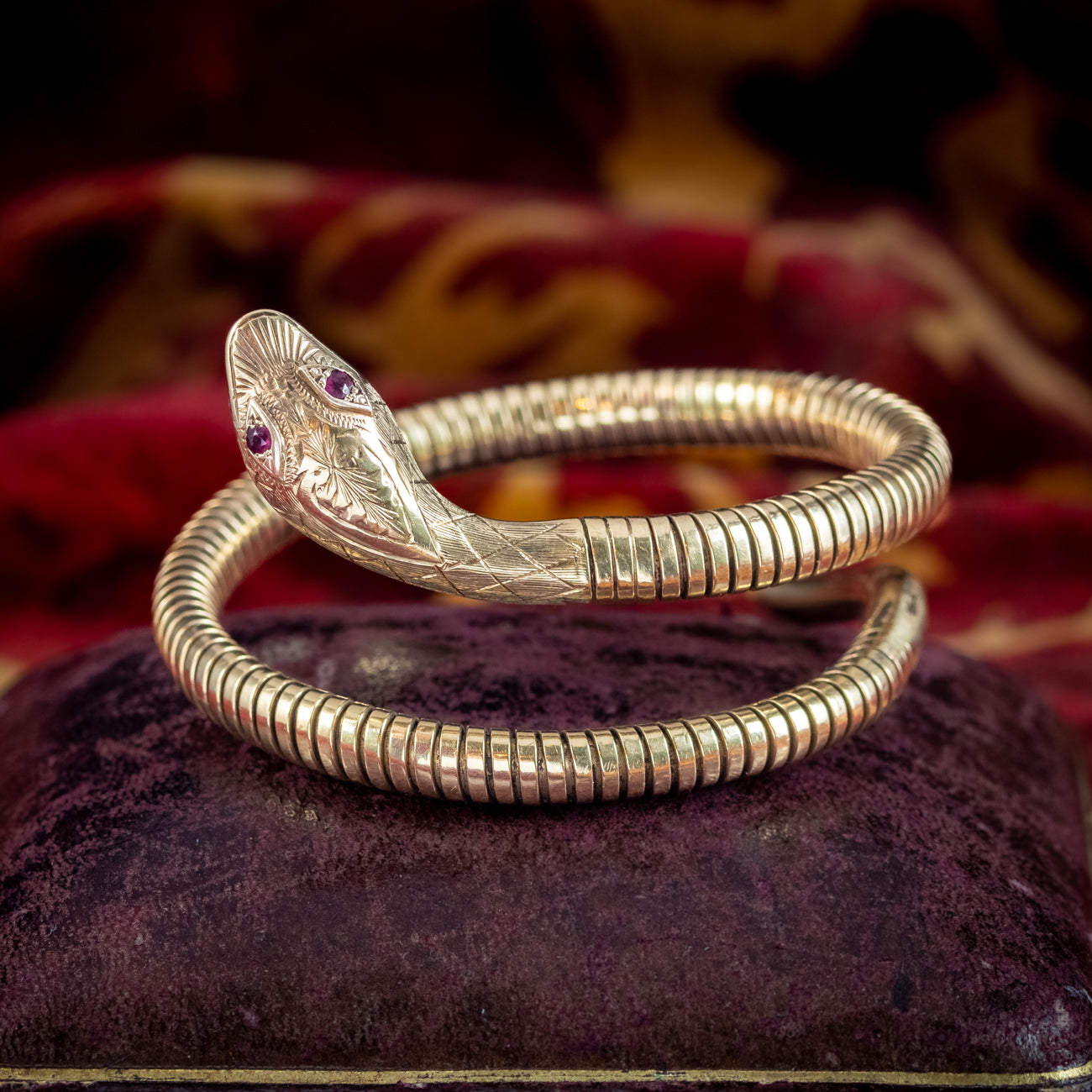 Vintage 9ct Gold Snake Bangle | – Laurelle Antique Jewellery