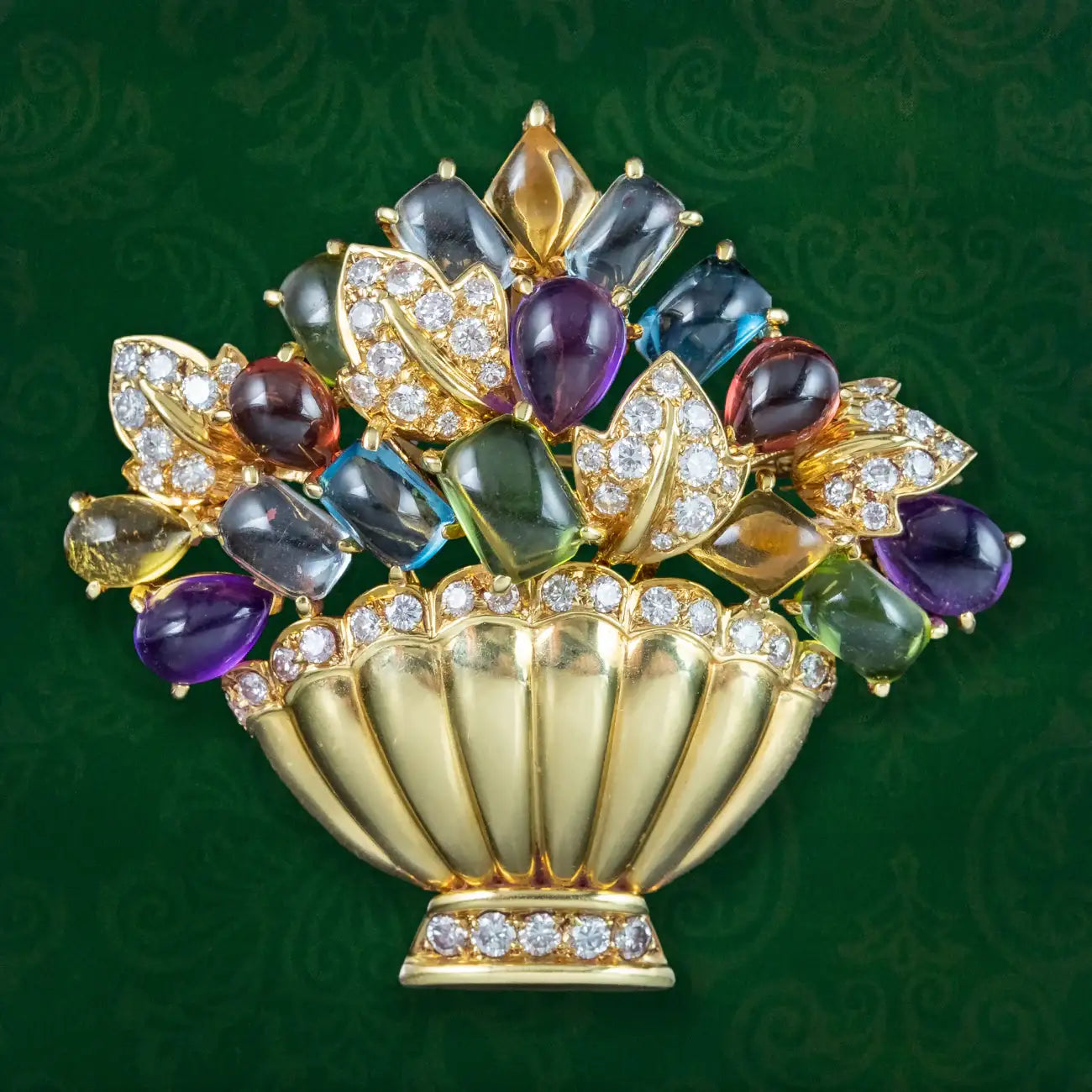 Vintage Gemstone Flower Brooch | – Laurelle Antique Jewellery